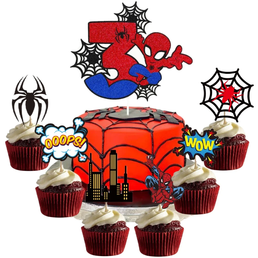 Disney-Spiderman-Cake-Decorations-Cartoon-Spider-Theme-Cake-Toppers-For ...