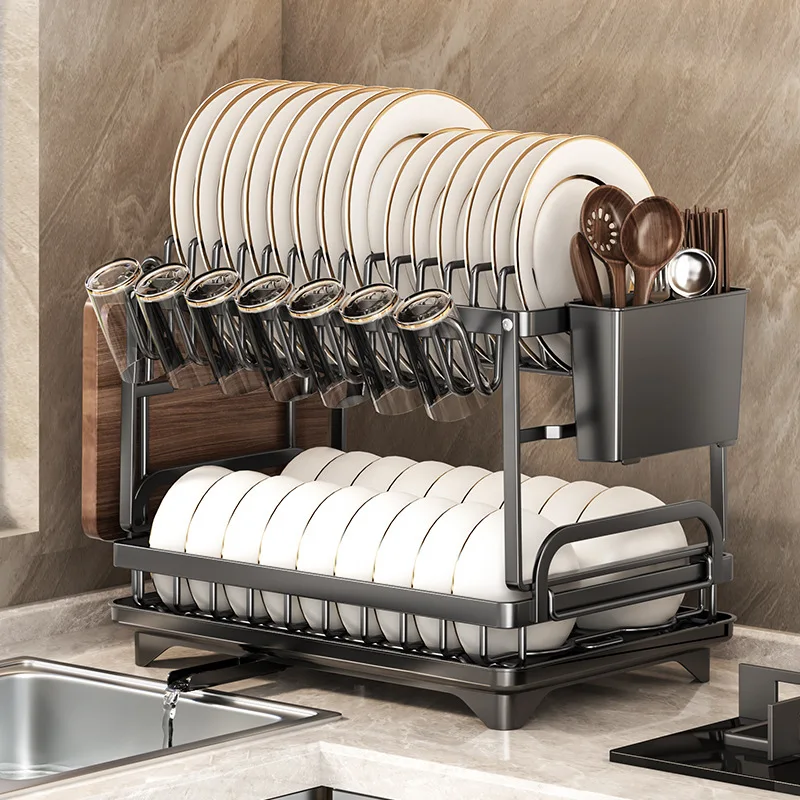 Kitchen Dish and Plate Storage Rack Household Dish and Water Cup ...