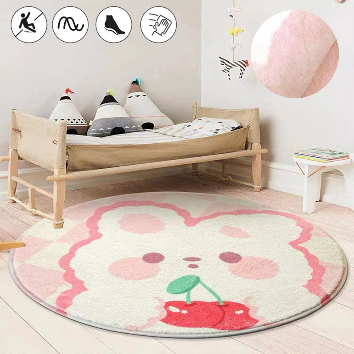 Cute-Rabbit-Round-Rug-Soft-Fluffy-Plush-Rugs-for-Bedroom-Decor-Bedside ...