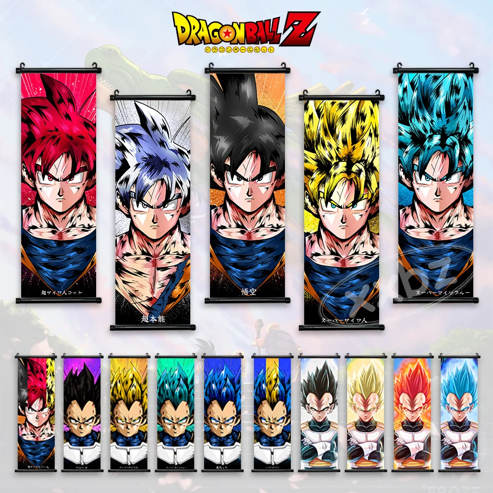 Dragon Ball Hanging Painting Goku Wall Artwork Vegeta Canvas Mural ...