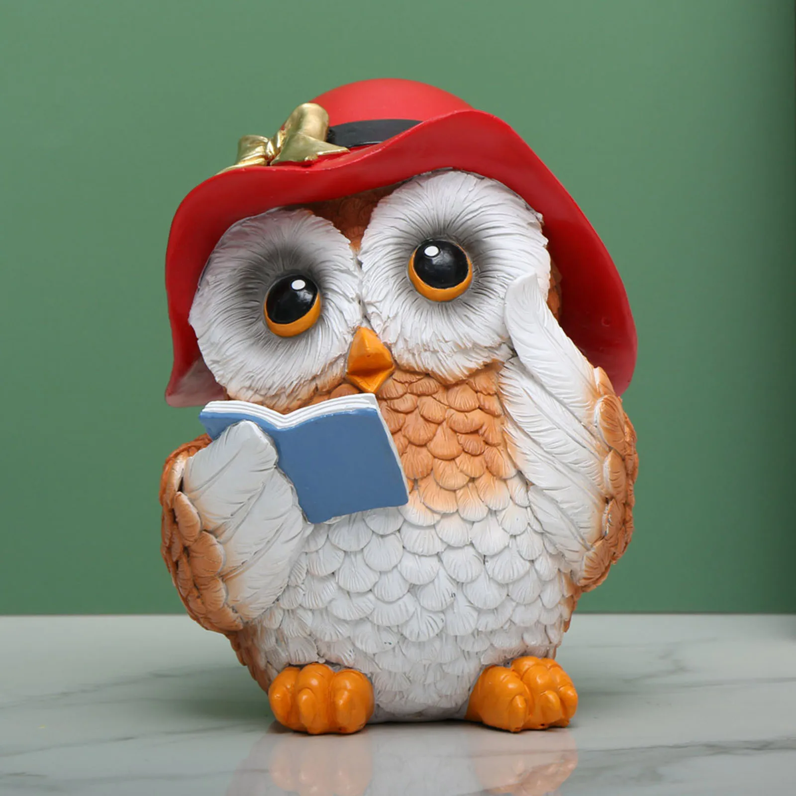 Resina-Reading-Owl-Est-tuas-Estatueta-Arte-Creative-Collectable-Bonito ...