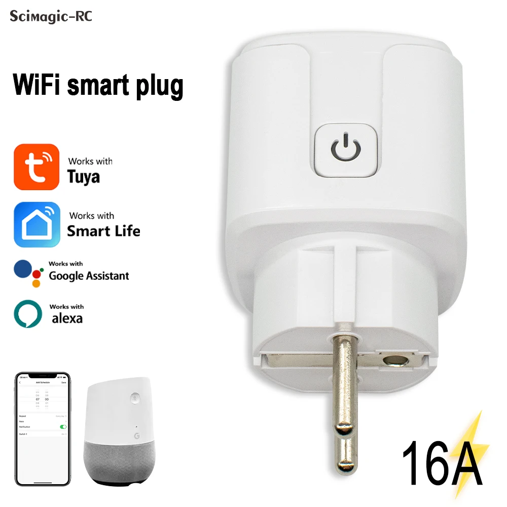 Tuya Smart Plug WiFi Socket 16A with Power Monitoring Timing Smart Life ...