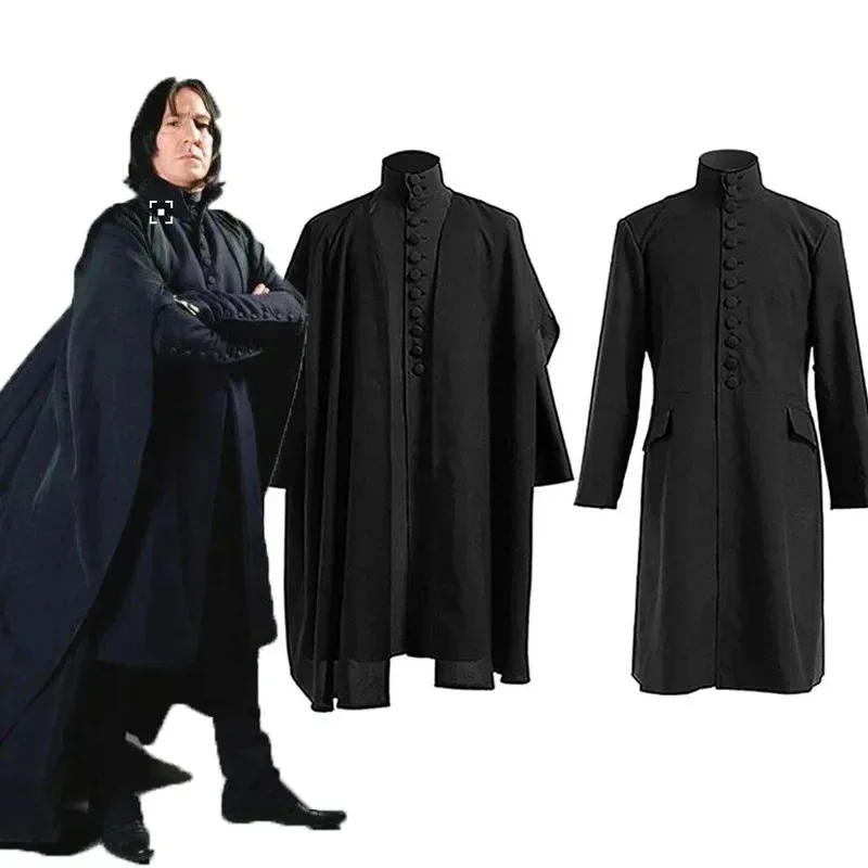 Professor Severus Snape Cosplay Costume Hogwartes School Black Cloak ...