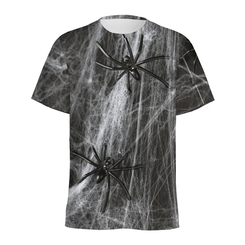 Halloween-Spider-Web-Graphic-T-shirt-For-Men-3D-Printed-Cobweb-T-Shirts ...