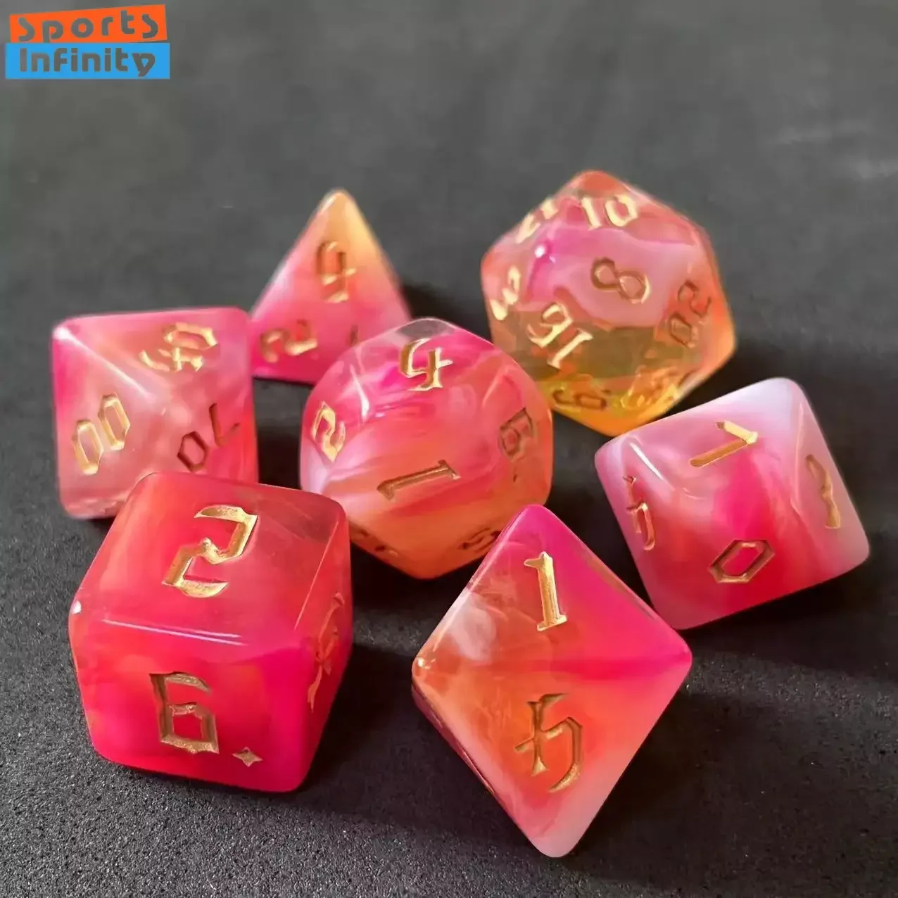 7pc-Polyhedral-Dice-Four-Colors-Acrylic-Dice-Set-D4-D6-D8-D10-D10-D12 ...