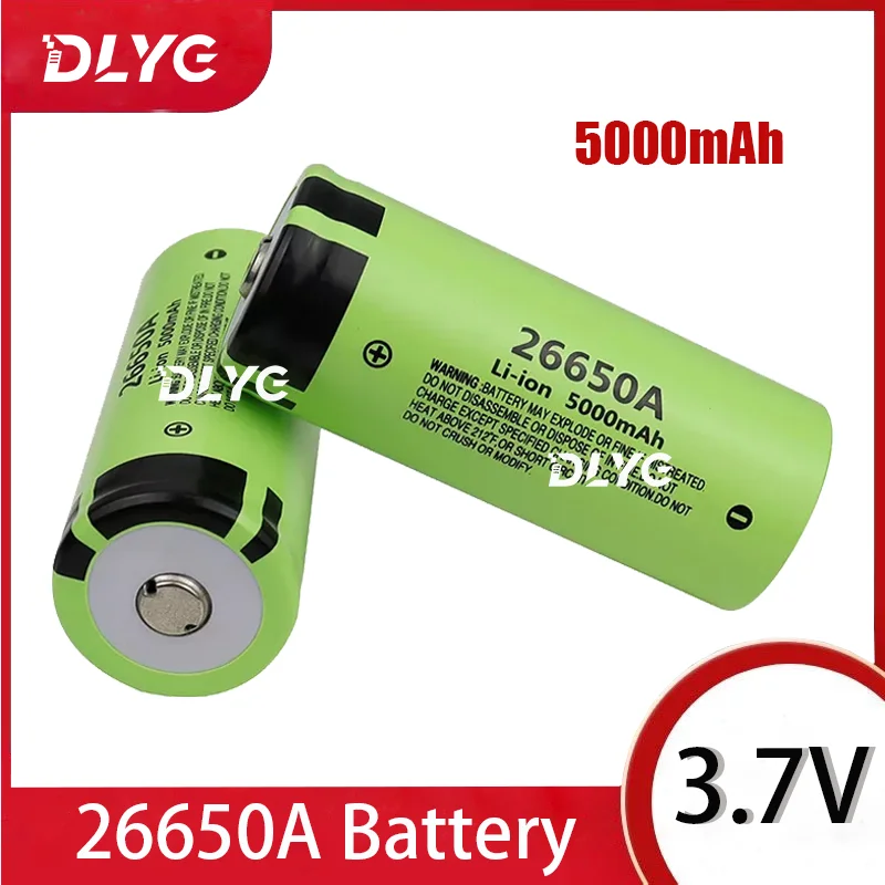 DLYG 손전등용 충전식 리튬 배터리, 전기 장난감 소형 팬 토치 면도기, LED 조명 26650A, 3.7V, 26650 ...