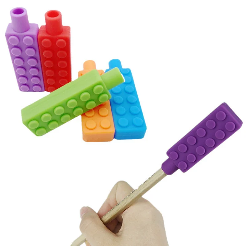 Food-Grade-Silicone-Pen-Cap-Teether-for-Baby-Children-Sensory-Training ...