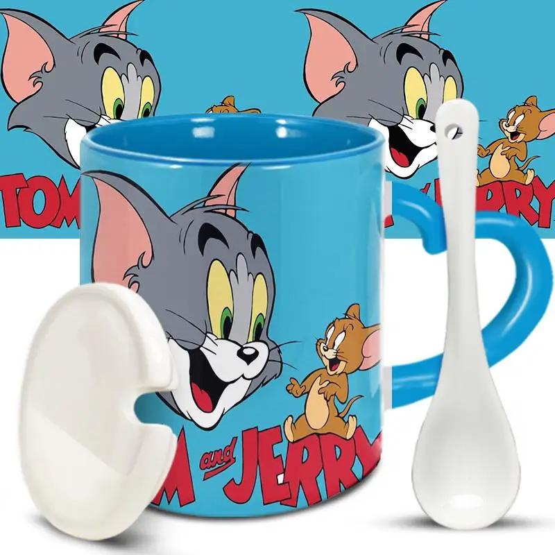 New-Minoso-Tom-and-Jerry-Water-Cup-Kawaii-with-Lid-Spoon-Breakfast-Cup ...