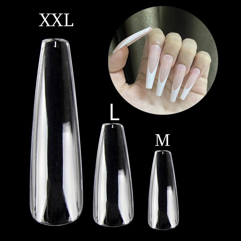 Xxl Extra Long Coffin Fake Nails Tips Artificial Nails Full Cover ...