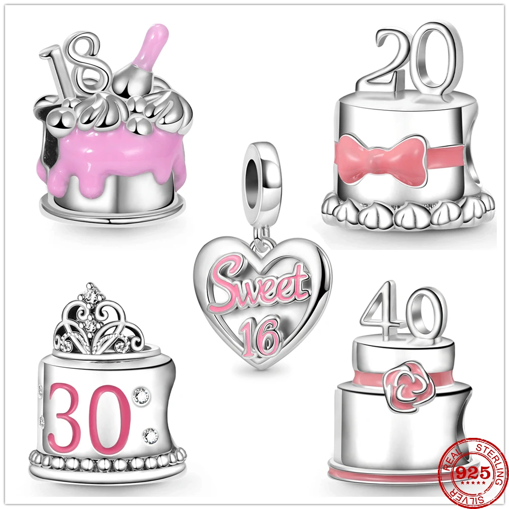 2022 New 18 20 30 40 Birthday Pandoras charms Bead Fit Pandora Charm ...