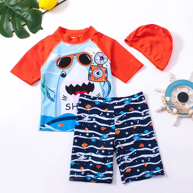 New-Children-s-Swimming-Costume-Three-Piece-Quick-Drying-Boy-s-Split ...