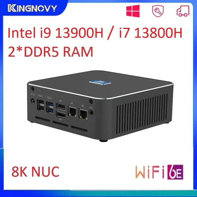 Kingnovy 13th Gen Mini Gamer PC S600 Intel i9 13900H i7 13800H Windows 11 2*DDR5 2*NVMe 2.5G LAN ...