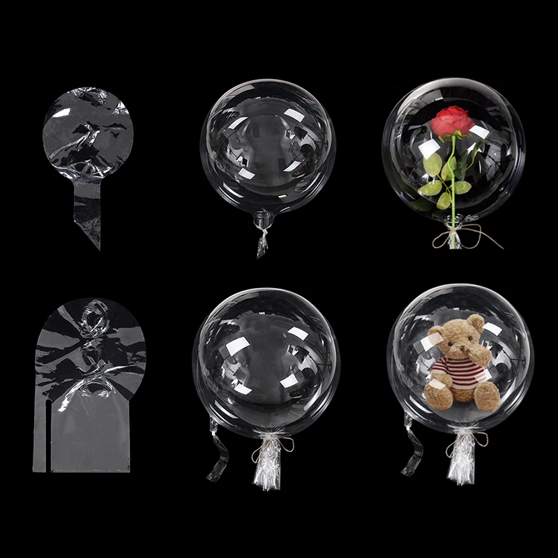 3-5Pcs-22-30inch-Wide-Neck-Transparent-Bobo-Balloon-Flowers-Snacks ...