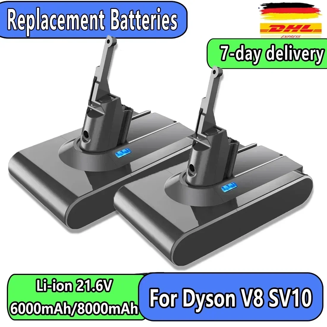 21.6V 12800mAh Replacement Battery🔋 For Dyson Battery🔋 SV10 V8 Animal ...