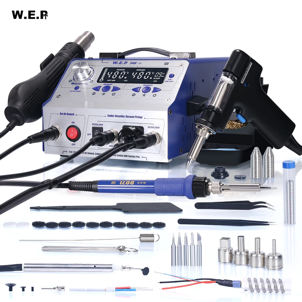 Wep 948-ii 4 In 1 Multifunctional Rework Station Hot Air Gun Soldering ...