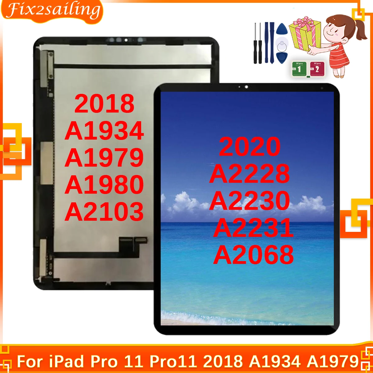 Original-For-Apple-iPad-Pro-11-1st-2nd-A1980-A1934-A1979-A2013-A2068 ...