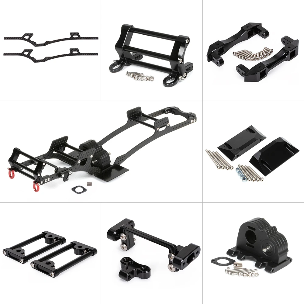 Carbon Fiber Chassis Kit Gearbox | Scx10 Chassis Carbon Frame - Carbon Fiber Frame - Aliexpress