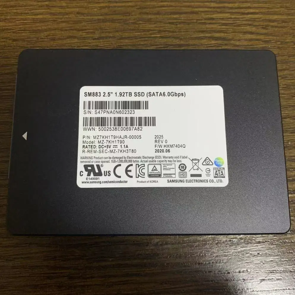 1.92tb Ssd Samsung Sm883 2.5 Sata 6.0g Mz-7kh1t90 Mz7kh1t9hajr -00005 Hxm7404q - Solid State ...