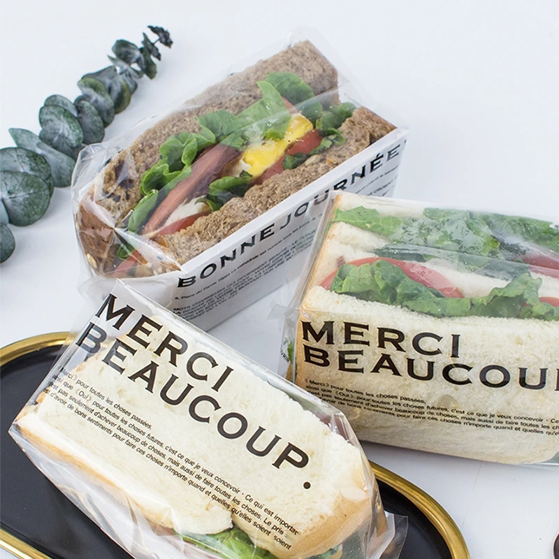 LBSISI Life 100pcs Full Transparent Plastic Bag Homemade Sandwich Bread ...