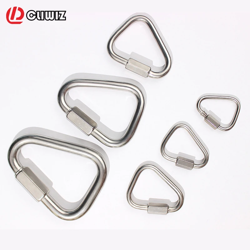CLIWIZ-Triangle-Carabiner-Stainless-Steel-Outdoor-Camping-Hiking ...