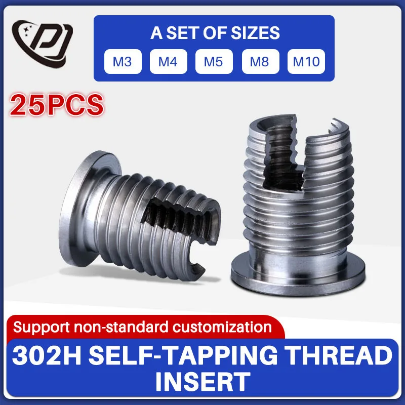LPJ-25pcs-Set-M3-M4-M5-M8-M10-303-Stainless-Steel-302H-Self-Tapping ...