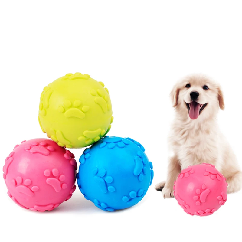 Dog-Pet-Footprint-Sounds-Balls-Rubber-Voice-Hollow-Ball-Interactive-Dog ...