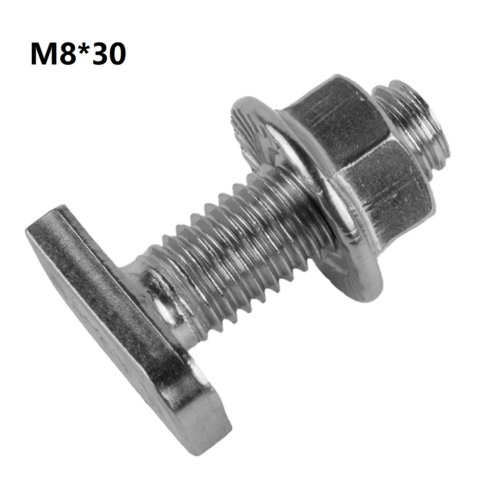 Tornillos de cabeza de martillo de acero inoxidable 304 con tuercas de brida M8 (paquete de 20 ...