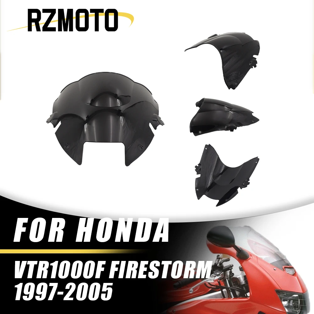 Motorcycle-Double-Bubble-Windshield-WindScreen-Screen-For-Honda-Super ...