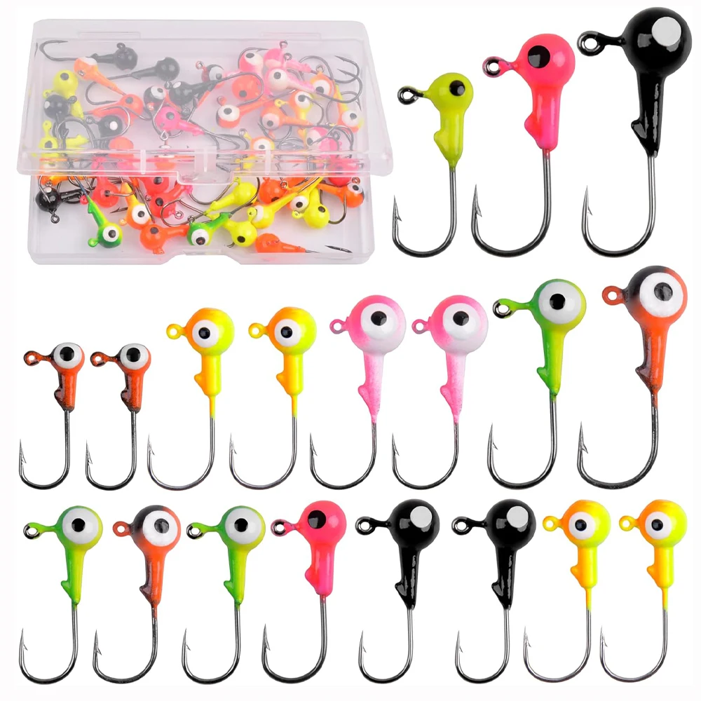 35Pcs-55Pcs-Jig-Head-Hooks-Round-Ball-Head-Fishing-Worm-Jigs-Hook-Bass ...