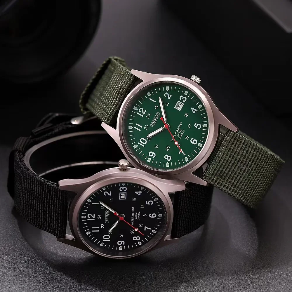 Montre-Quartz-Militaire-pour-Homme-Cadran-Shoous-Calendrier-dehors-Vert ...