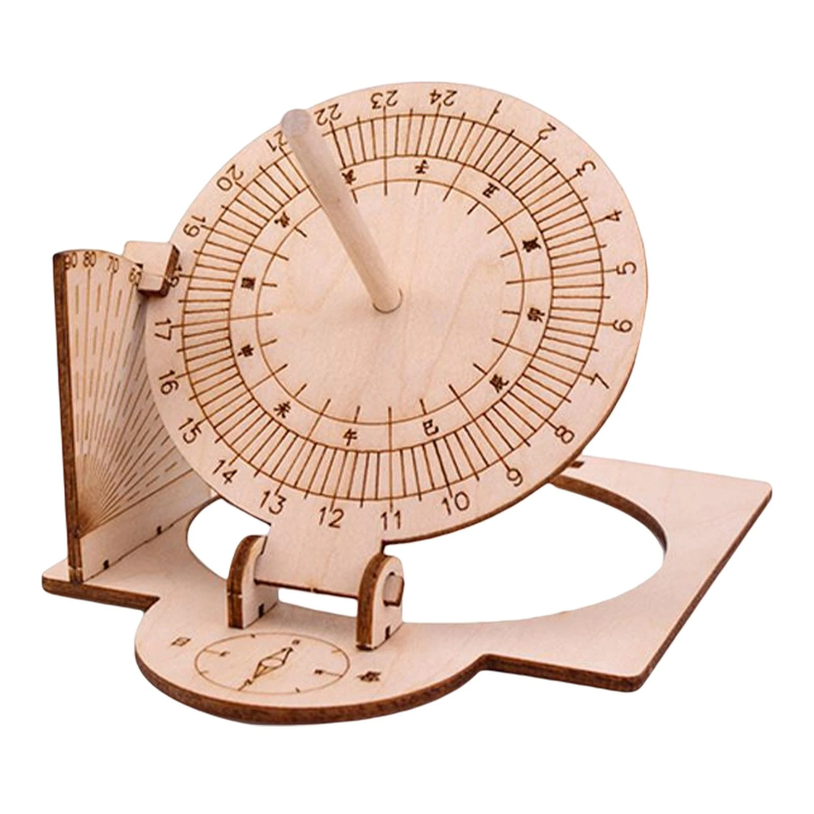 Equatorial Sundial Clock Diy Wooden Building Kit For Students Teaching ...