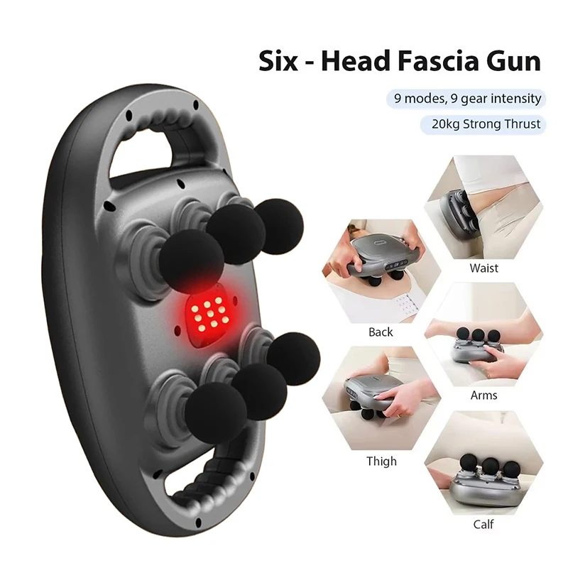 Fascia-Gun-Six-head-Muscle-Relaxation-Electric-Massager-Wireless-Waist ...