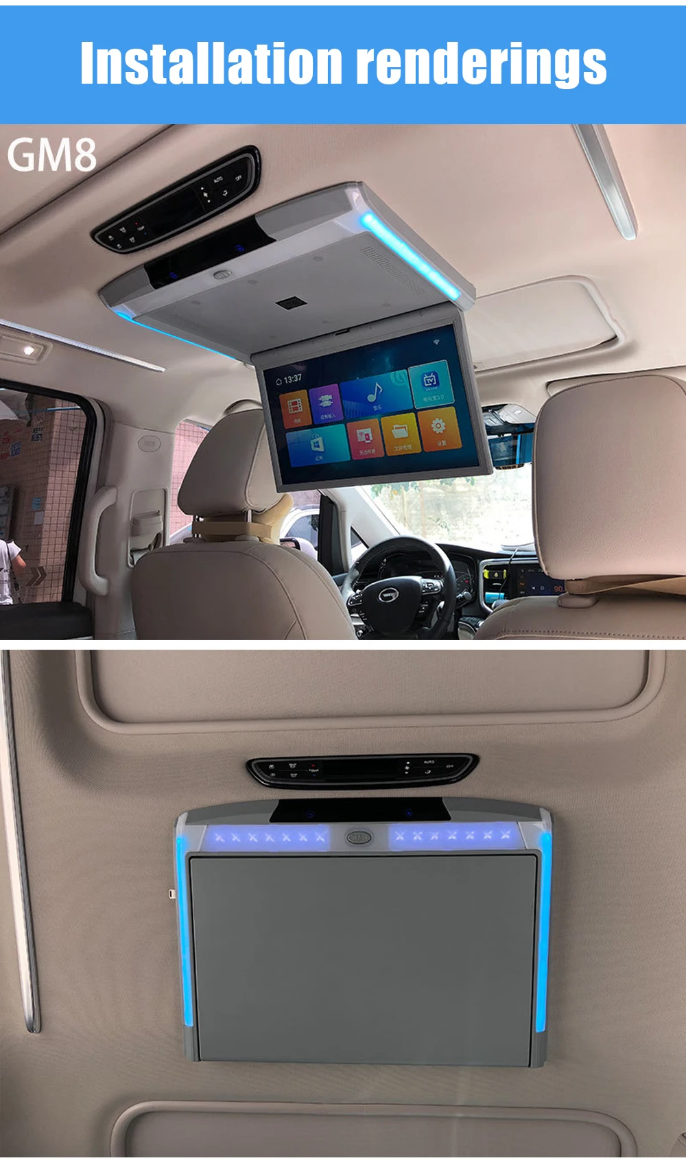 Monitor-Multimedia-para-coche-pantalla-de-montaje-en-techo-con ...