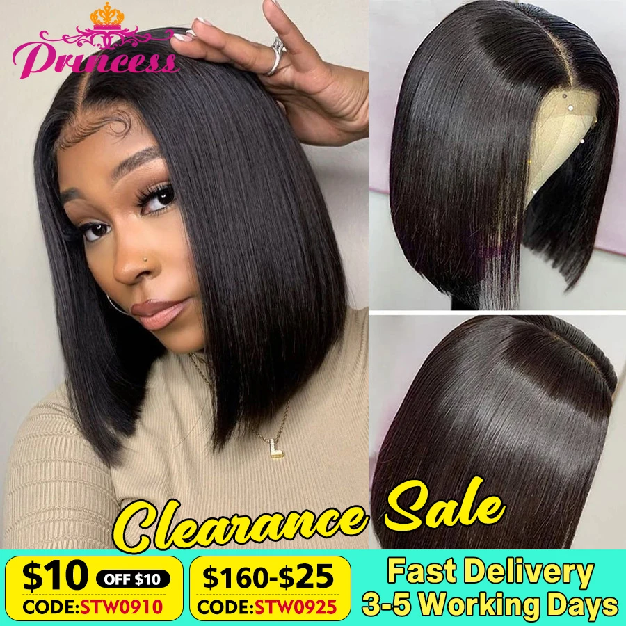 Princess Hair 13x4 Hd Transparent Bob Wig Lace Front Human Hair Wigs ...