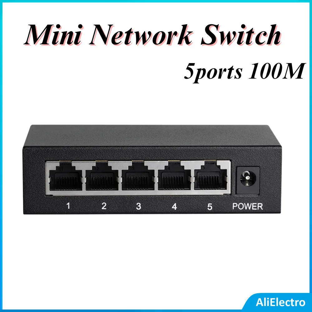 5 Ports High Speed Mini Network Switch RJ45 Mini Fast Ethernet Network ...
