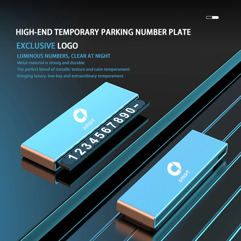 Car-Metal-Temporary-Parking-Mobile-Phone-Number-Plate-For-Smart-1-3 ...