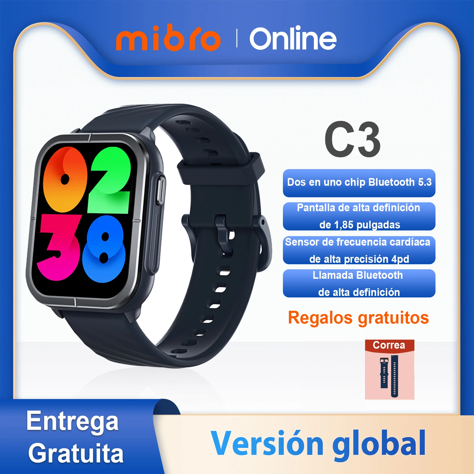 Reloj-inteligente-mibro-C3-versi-n-global-1-85-pulgadas-pantalla-de ...