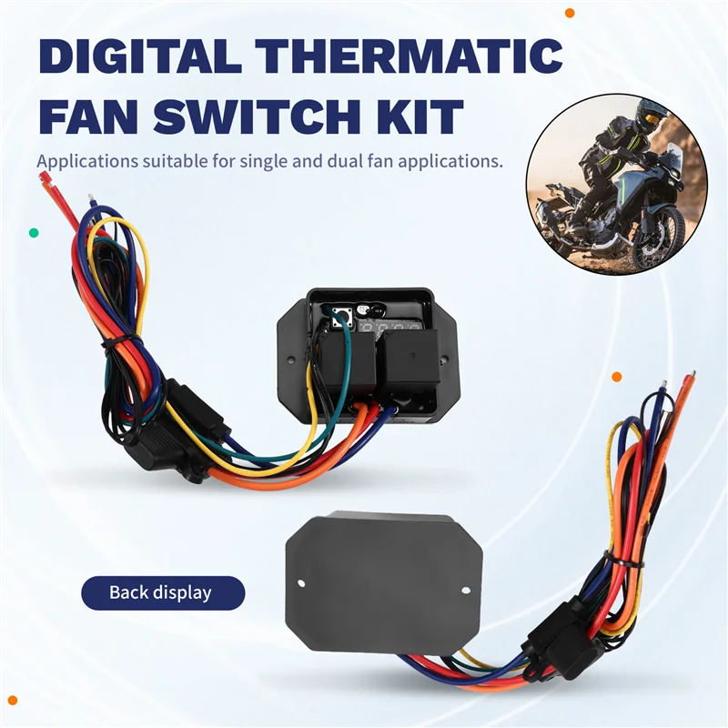 Digital Electronic Thermostatic Fan Kit Adjustable Temperature Control ...