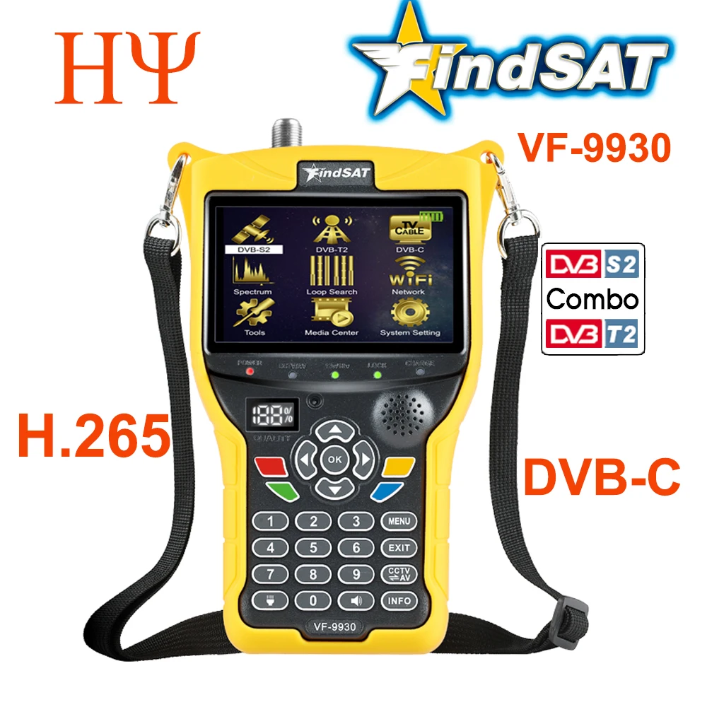 Findsat original VF 9930 DVB S2 DVB T2 DVB C ahd h.265 satélite meter ...