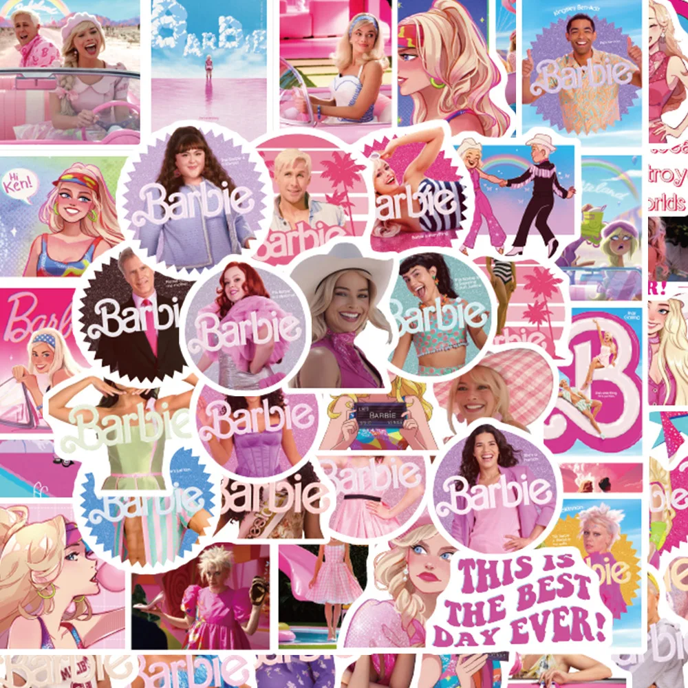 50pcs Disney Movie Barbie Stickers Margot Robbie Creative Mobile Phone ...