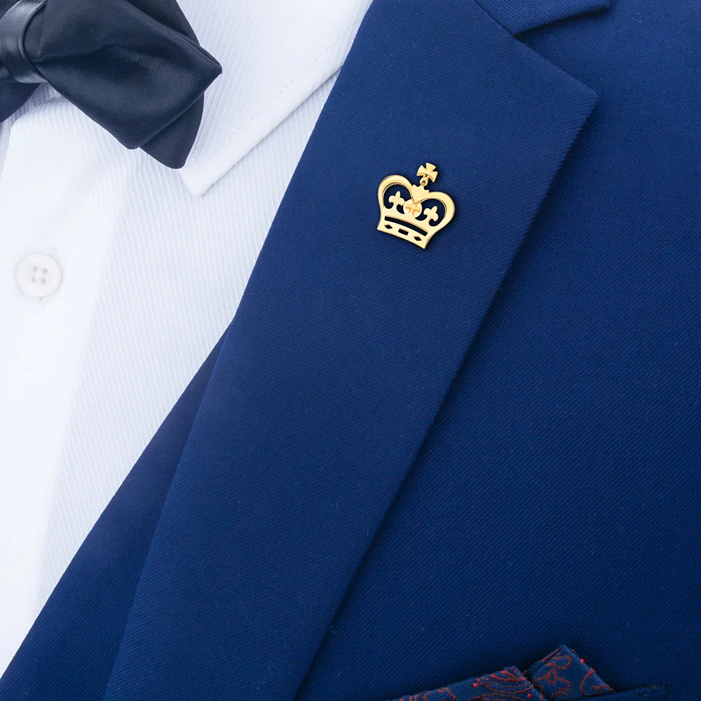 NVT Gold Color Crown Brooch Pin Badges High Quality Metal Lapel Pin For ...