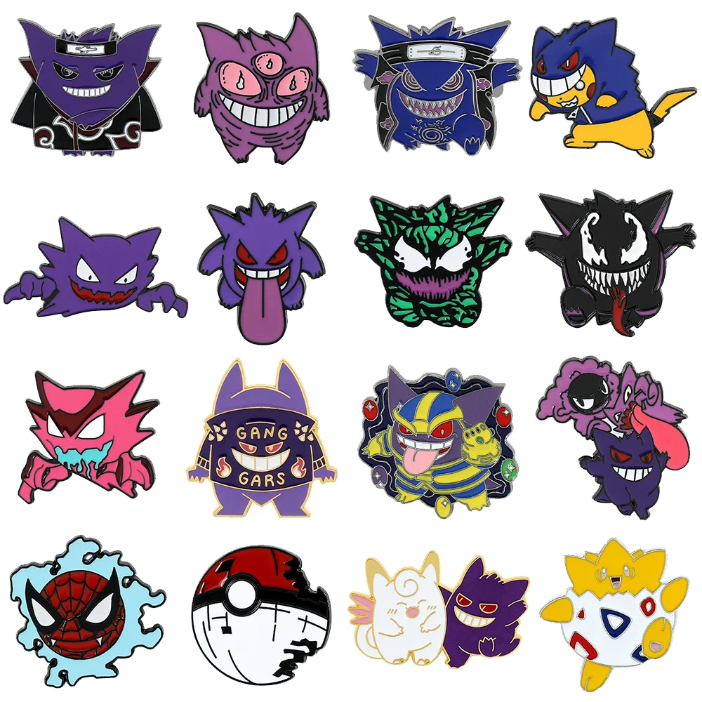 Gengar-broches-de-dibujos-animados-alfileres-de-solapa-de-esmalte-de ...