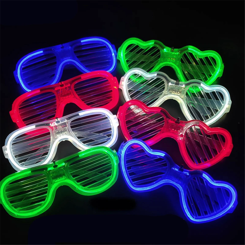 LED Luminous Glasses Halloween Glowing Neon Christmas Party Bril ...