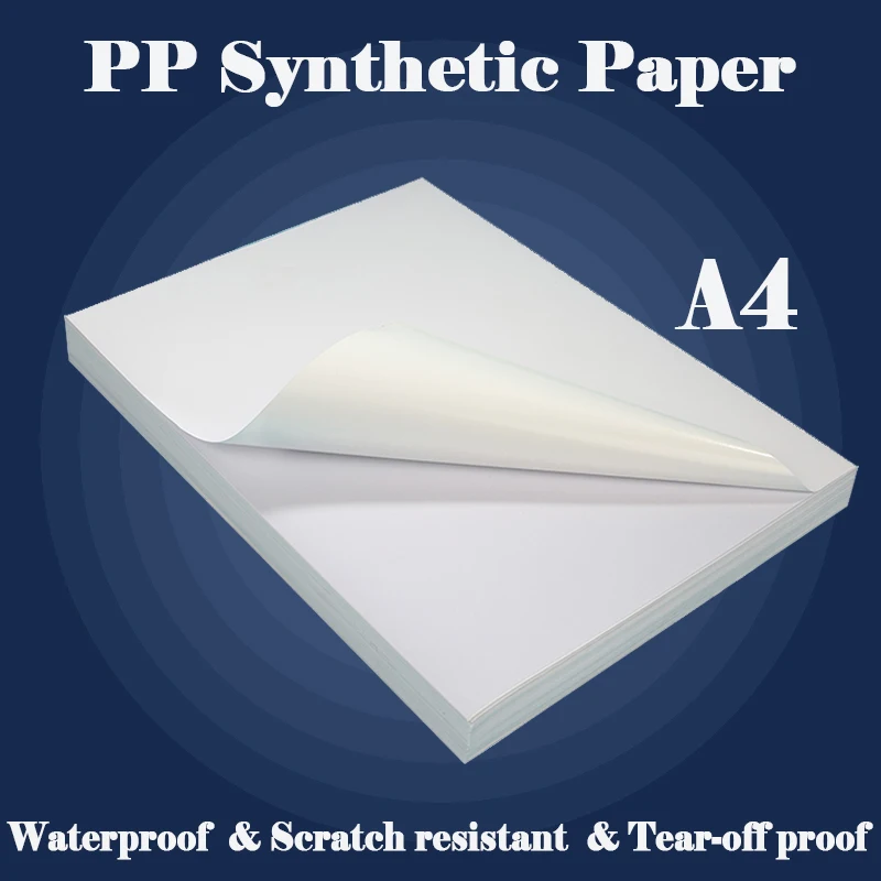 A4 PP Self-adhesive Synthetic Paper Glossy Matte Surface Waterproof ...