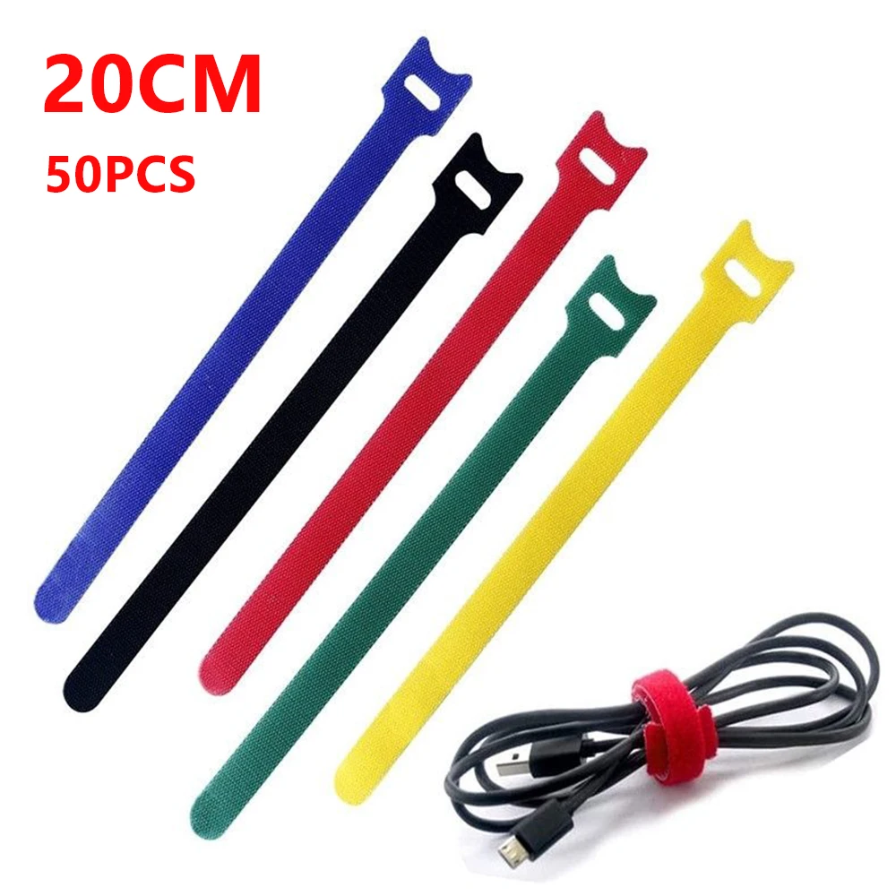 Releasable-Cable-Ties-Colored-Plastics-Reusable-Cable-ties-Loop-Wrap ...