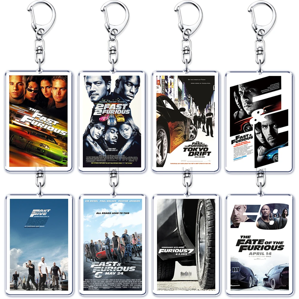 Classic-Fast-Furious-Movie-Cover-Poster-Keychain-for-Accessories-Bag ...