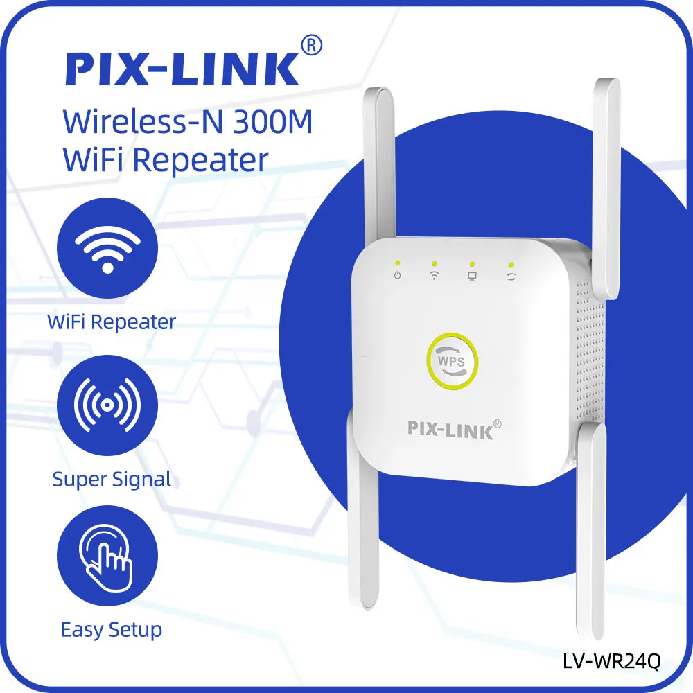 PIX-LINK-WR24Q-Wifi-Repeater-300M-Wifi-Wireless-Internet-Range-Extender ...