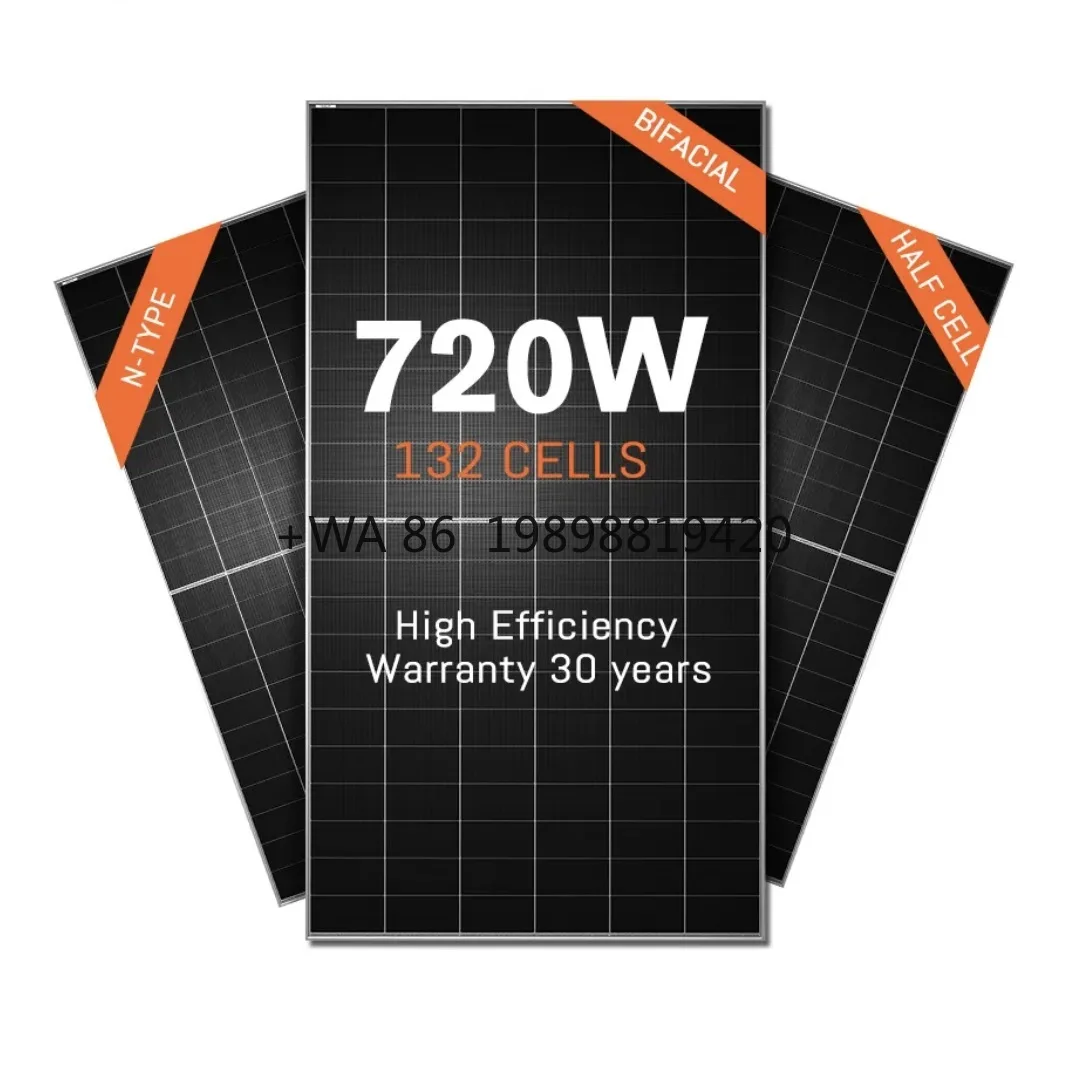 Huasun Bifacial Mono Solar Panel 700W 710W 720W Dual Glass Photovoltaic ...