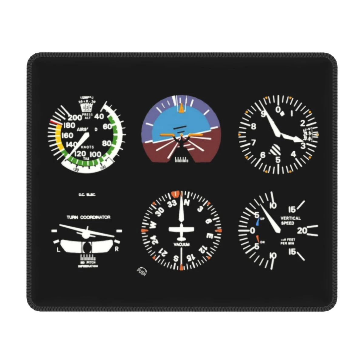 Cockpit Six Dials Flight Simulator Pilot Gaming Mouse Pad Anti Slip ...