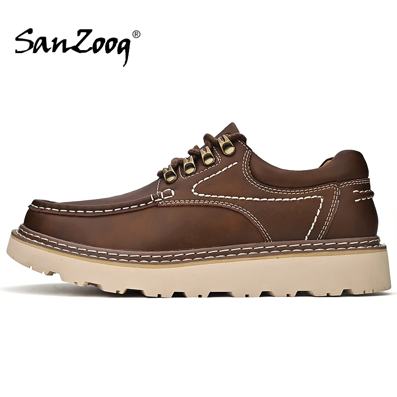 Men-Genuine-Leather-Work-Shoes-Outdoor-Working-Without-Steel-Cap ...